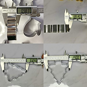 KAISHANE Christmas Cookie Cutters Set of 9 - Star Tree Angel Bell Stocking & More Shapes Stainless Steel