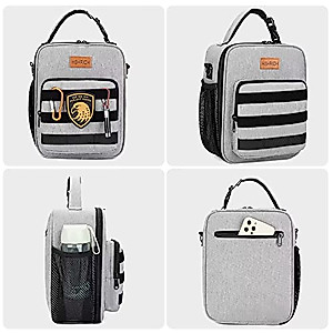 HSHRICH Lunch Box for Men Women, Insulated Reusable Portable Lunchbox - Adults Small Lunch Bag for Office Work Picnic (Grey)