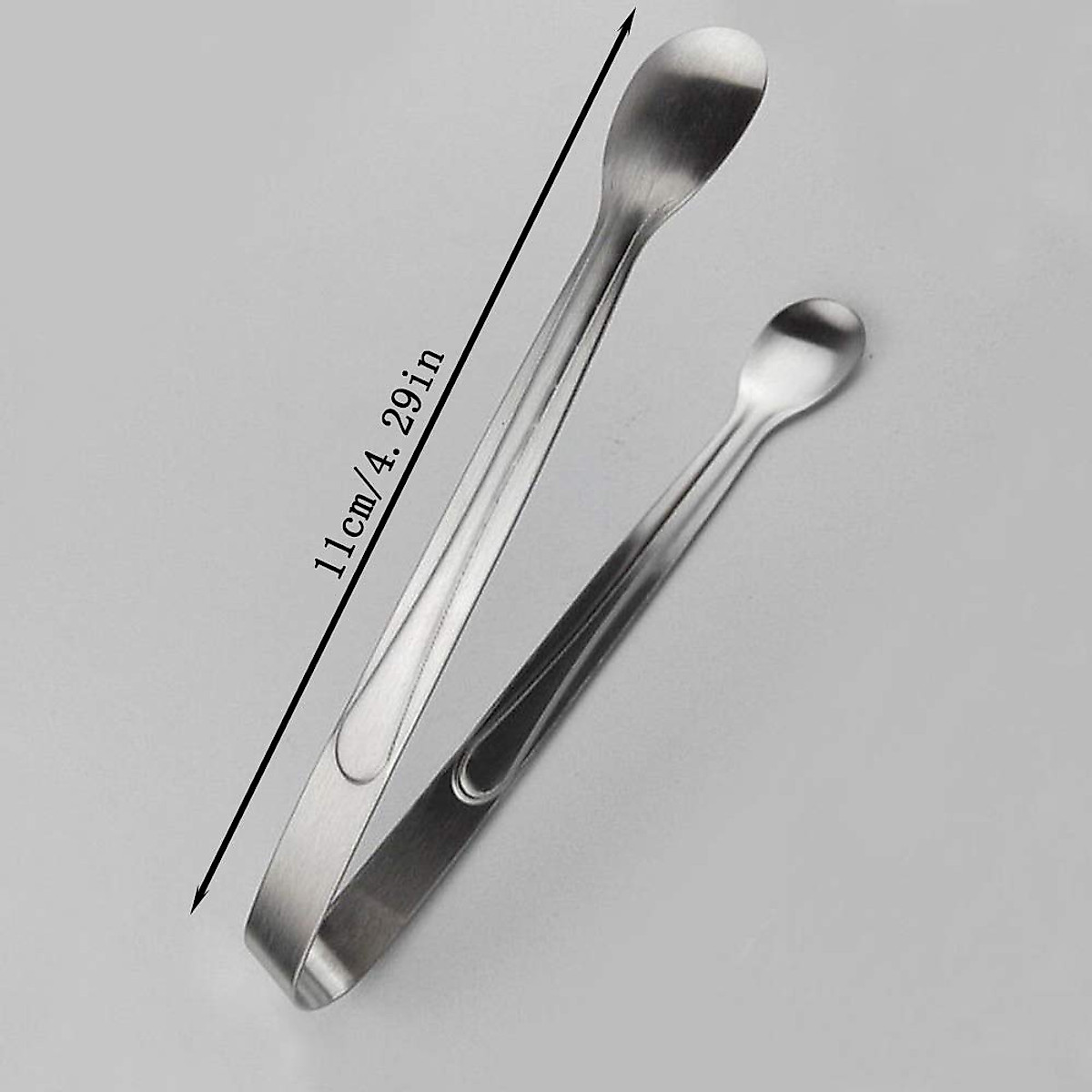 MOTZU 2 Pieces Mini Appetizers Tongs 4-Inch Serving Tong - Premium 18/8 Stainless Steel Sugar Clamp Tongs Silver Perfect for Tea Party, Coffee Bar, Ice, Buffet, Kitchen