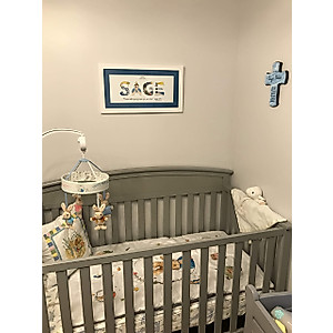 The Christian Alphabet Personalized Baptism gifts for boys 10x20 inches matted print optional frame custom baptism gift for baby boys