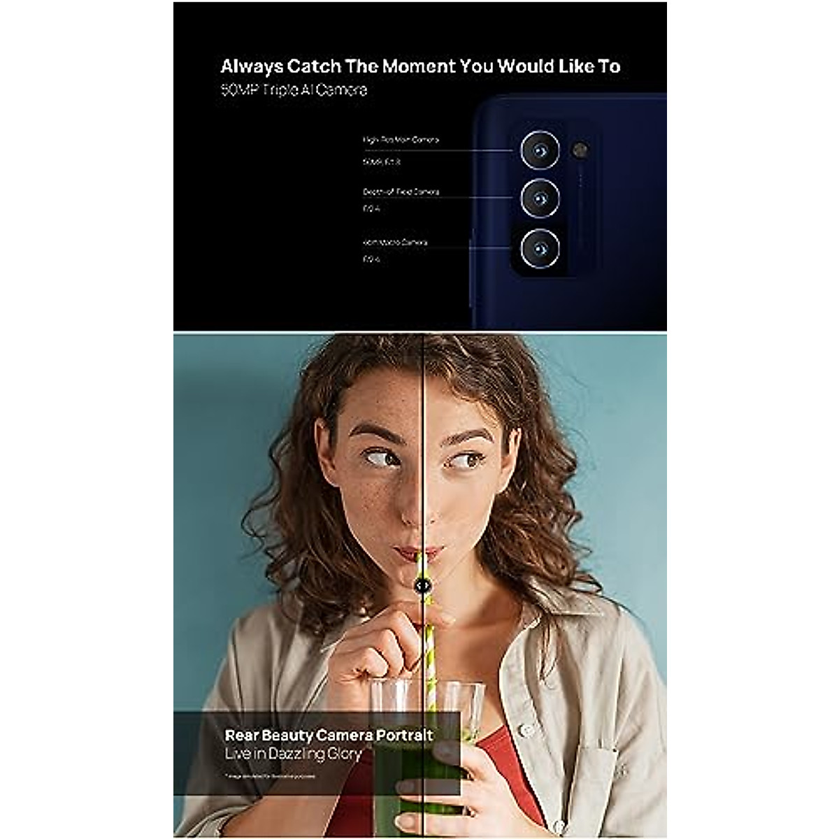 WIKO 10 4G Cell Phone Unlocked Smartphone Android 12 4GB RAM 128GB ROM 5000mAh 6.74 Inch Super Big Display 50MP AI Triple Camera Mobile Phones, US Version, Silver