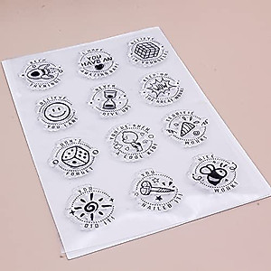 ljhnba Exquisite Encourage Silicone Clear Stamp Small Pattern Background Rubber Seal Transparent Stamper for DIY Scrapbooking Transparent Stamper for Card Making