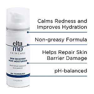 EltaMD Skin Recovery Lightweight Face Moisturizer For Women, Soothing Redness Relief Face Moisturizer, Hydrates And Calms Sensitive Skin Types, Dermatologist Tested Facial Moisturizer, 1.7 oz Pump