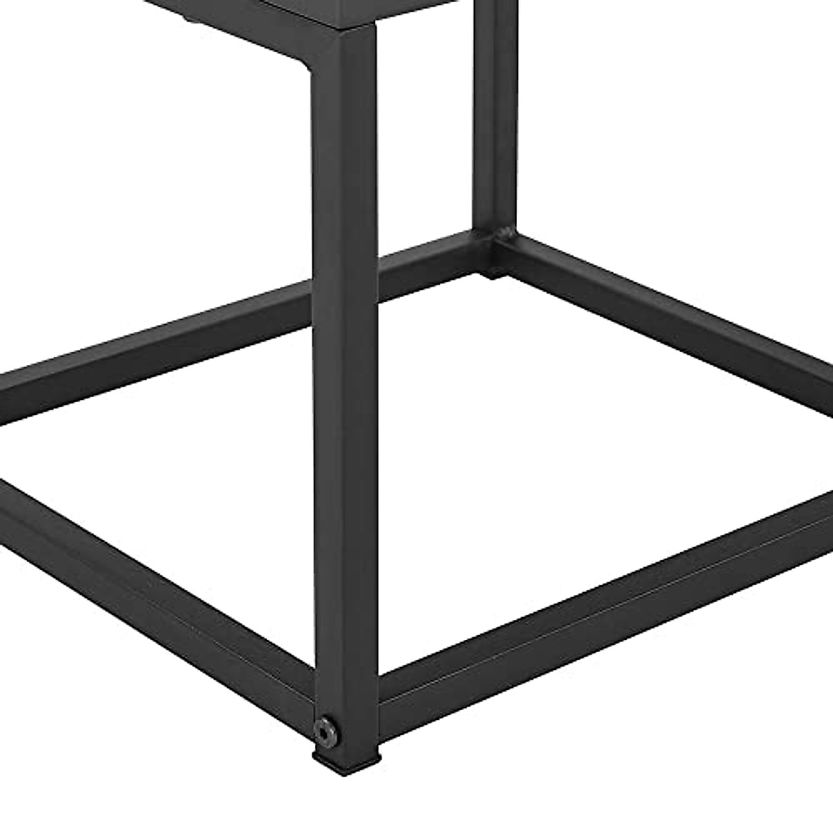 MUSEHOMEINC Simple End Table with Drawer and Shelf for Any Room,Nightstand,Metal Leg Design (Black)