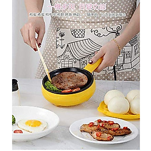 BULUSHI Cuisine 6-Inch Non-Stick Electric Skillet, Yellow Mini frying pan