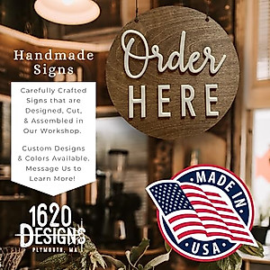 Order Here Pick Up Window Wood & Acrylic Hanging BUSINESS Sign COFFEE SHOP Restaurant Bakery Ice Cream Stand Decor Pick Up Kiosk Retail