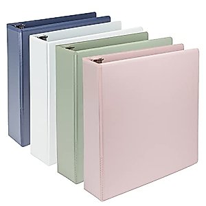 Samsill Earth's Choice, 2-Inch Durable D-Ring View Binder 4 Pack, USDA Certified Biobased, Eco-Friendly, Boho Assortment