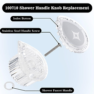 2 Pcs Replacement Knob Handle Kit, Compatible with Moen 100710 Shower Handle, Showers HandleSS Replacements for Single Handles Bathroom Faucet Tub Showers Handles, Shower Knob Replacement