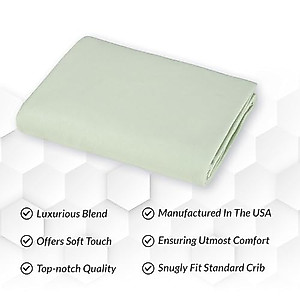 Crib & Toddler Poly/Cotton Sheets - Color: Mint - Flat