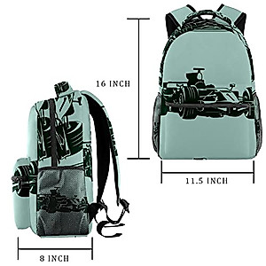 OELKDJFHD Vintage Race Car Backpacks for Girls Boys, Elementary School Book Bags Travel Work Daypack, 29.4x20x40cm/11.5x8x16 in