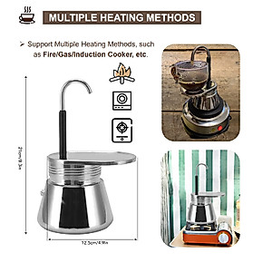 KUIDAMOS Stovetop Espresso and Coffee Maker,3 Cup Classic Stovetop Espresso Maker Flavored Italian Style Delicious Coffee Maker for DIY Stovetop Espresso