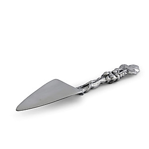 Arthur Court Pie Server Grape Pattern Sand Casted in Aluminum with Artisan Quality Hand Polished Designs Tarnish Free 11.75 inch Long