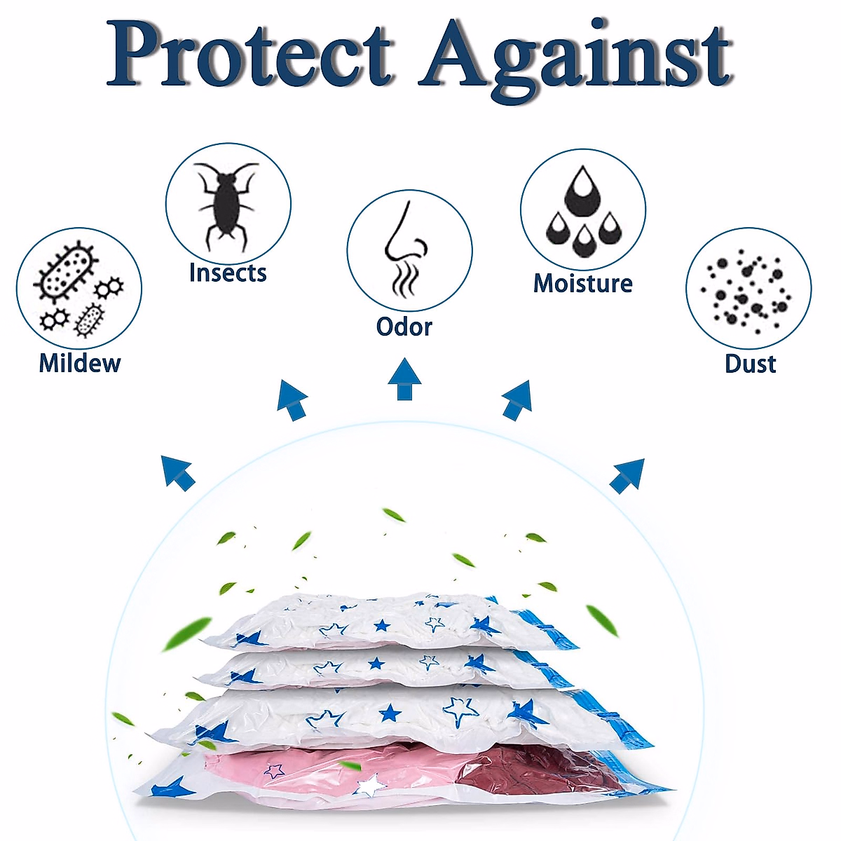 Mantianstar 12 Pack Vacuum Storage Bags, Space Saver Bags (4 Jumbo/4 Large/4 Medium/1 Automatic Pump) Compressed Storage Bags for Clothing, Comfort Items and Blankets