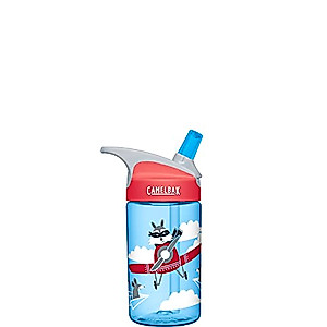CamelBak eddy Kids Water Bottle - CamelBak Kids Big Bite Valve - Spill Proof - Water Bottle For Kids - BPA-Free Water Bottle - 12oz, Airplane Bandits