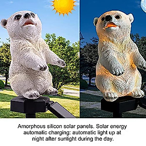 CAMPSLE Outdoor Solar Light, Cute Polar Bear Shape Garden Stake Light, Waterproof Solar LED Light for Walkway Yard Lawn Landscape Path Decoration