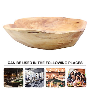 Happyyami Wooden Bowl Storage Root Wood: Crafts Bowl Fruit Salad Serving Bowls Random Shape