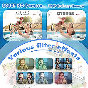 Yoophane Kids Waterproof Camera Gifts for 6 7 8 9 10 Year Old Action Kids Camera for Age 3-12 Christmas Birthday Gifts Underwater Video Recorder with 32GB SD Card (Blue)