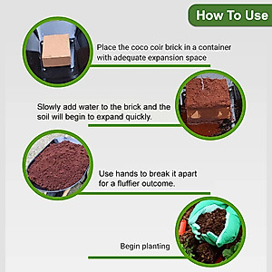 Hodiax Premium Coco Coir Brick, 11Lbs High Nutrinent Compressed Coconut Soil, OMRI 100% Organic Low EC & PH Balanced Potting Soil for All Plants Gardening, Hydroponics and Reptile Substrate (5KG)