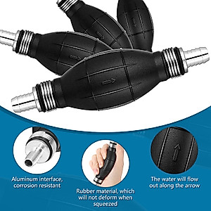 4 Pieces Black Primer Bulb Rubber Fuel Pump Transfer Vacuum Fuel Primer Bulb Marine Gas Siphon Hand Pump Outboard Fuel Line for Petrol Marine Boat Accessories (3/8 10mm)