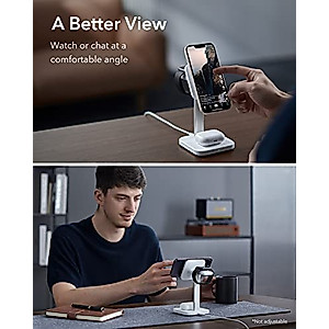 ESR 3-in-1 MagSafe Charger Stand (HaloLock), Removable Made for Apple Watch Certified Charger, MagSafe Charging Station, Magnetic Wireless Charger, iPhone 14/13/12 Series, AirPods Pro/3/2, White