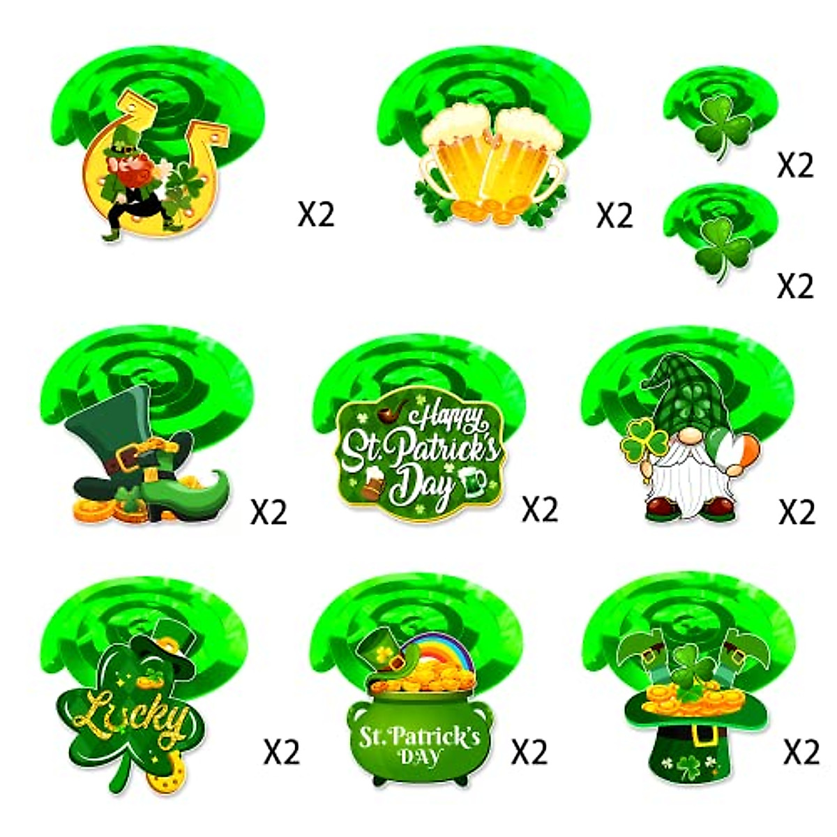 36 Pcs Saint Patricks Day Decorations Hanging Swirls, NO-DIY St Patrick's Day Decorations, St Patricks Day Decorations Whirls Glitter Foil Ceiling Swirls, St Patricks Day Decorations For Office