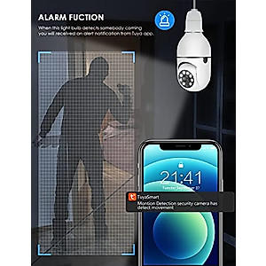 Reobiux Light Bulb Security Camera, Full-HD 1080P 360 Degree Panoramic 2.4Ghz Wireless WiFi Camera,with Infrared Night Vision & Motion Detection & 2-Way Audio Home Camera for Baby/Elder/Pet