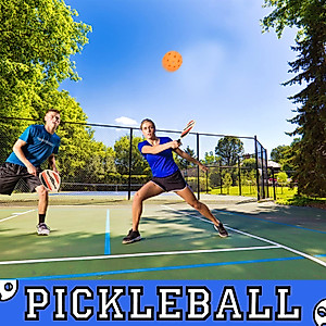 WIn SPORTS Wooden Pickleball Paddles Set 2 Beginner Racket,Pickle Ball Paddles with 2 Paddles,4 Balls and 1 Carry Bag,Durable and Classic (Wooden Version)