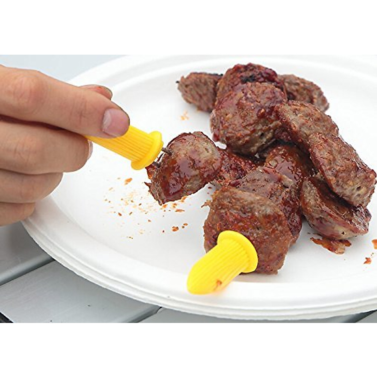 Fashionclub Corn on The Cob Holders Skewers BBQ Twin Prong Sweetcorn Holder Fork Kitchen Tool Pack of 10