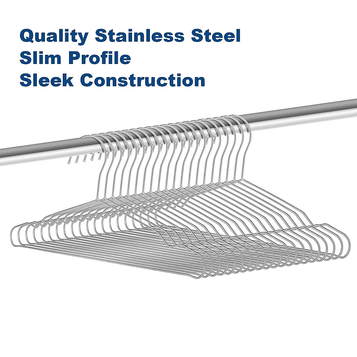 Kids Hangers,12.4 Inches Stainless Steel Heavy Duty Baby Clothing Hangers 20 Pack,Space-Saving Non-Slip Metal Wire Hangers for Kids,Baby,Toddler,Children Clothes