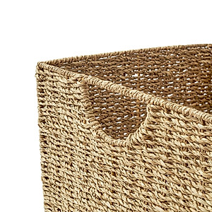 Artera Home 3-Piece Wicker Cube Storage Baskets, 13" x 11" x 9", Beige