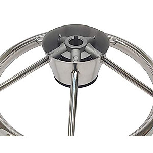 Pactrade Marine Destroyer 11" S.S Steering Wheel Control Knob Black Cap 5 Spoke