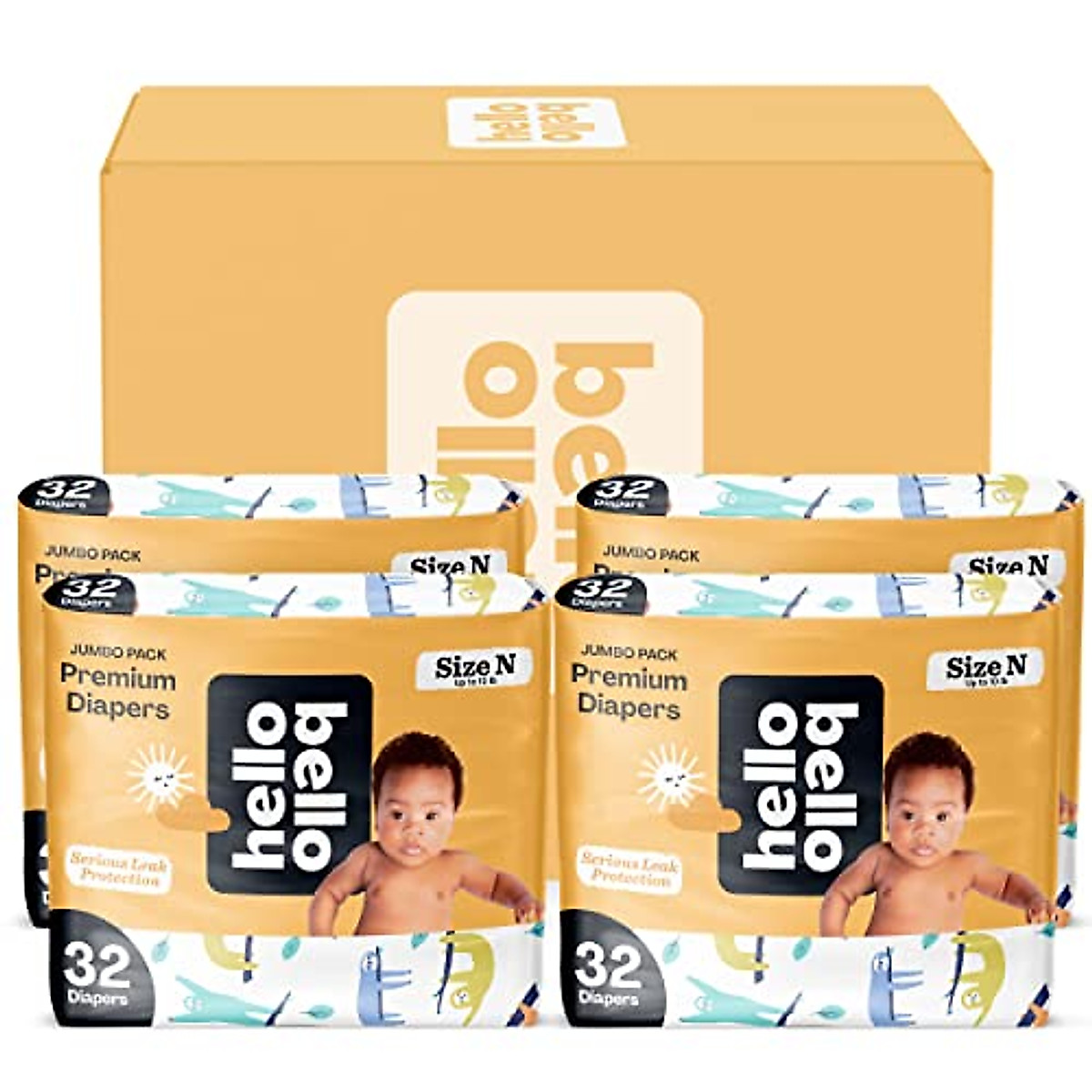 Hello Bello Premium Baby Diapers Size Newborn I 128 Count of Disposable, Extra-Absorbent, Hypoallergenic, and Eco-Friendly Baby Diapers with Snug and Comfort Fit I Surprise Girl Patterns