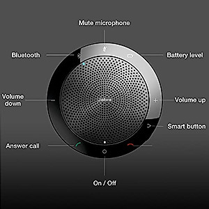 Jabra Speak 510 Bluetooth Speakerphone- Speaker for PC, MAC, Tablet, Smartphone Compatible, MS Teams Skype Version 7510-109 - Global Teck Microfiber Cloth