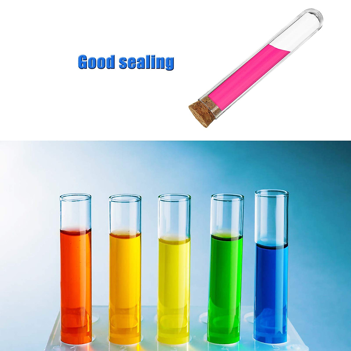 20x150mm 35ml Glass Test Tubes,20 Pcs Glass Test Tube with Cork Stoppers for Bath Salts,Candy Storage,Plants,Science Themed Party and Home Decoration