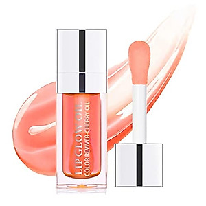 Yasovigi Hydrating Lip Oil Plumping Lip Tint Moisturizing Lip Gloss, Transparent Lip Balm Care Stick Nourishing Repairing Non-sticky, Moisture&Lighten Lip Lines (Pink)