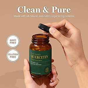 Global Healing Quercetin 250mg Supplement to Support Immune System Function, Respiratory Health & Body's Response to Occasional Allergies -Quercetin Supplements Without Bromelain & Zinc-60 Capsules