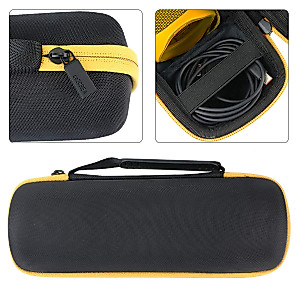 co2CREA Hard Travel Case Replacement for JBL Flip 6 FLIP 5 Waterproof Portable Bluetooth Speaker (Black Case + Yellow Zipper)