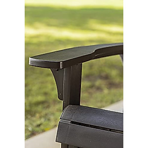 Keter Adirondack Rocker Resin Outdoor Furniture Patio Chair -Perfect for Porch, Pool, and Fire Pit Seating, Dark Grey