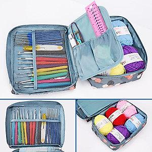 67 Pcs Crochet Hook Set with Case Globalstore Crochet Kit with Yarn, Ergonomic Crochet Kits Include 5 Roll Yarn, Knitting Needles and Other Supplies, Full Crochet Starter Kit for Beginners Adults