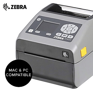 Zebra ZD620d Direct Thermal Desktop Printer with LCD Screen 203 dpi Print Width 4 in Ethernet Serial USB ZD62142-D01F00EZ (Renewed)