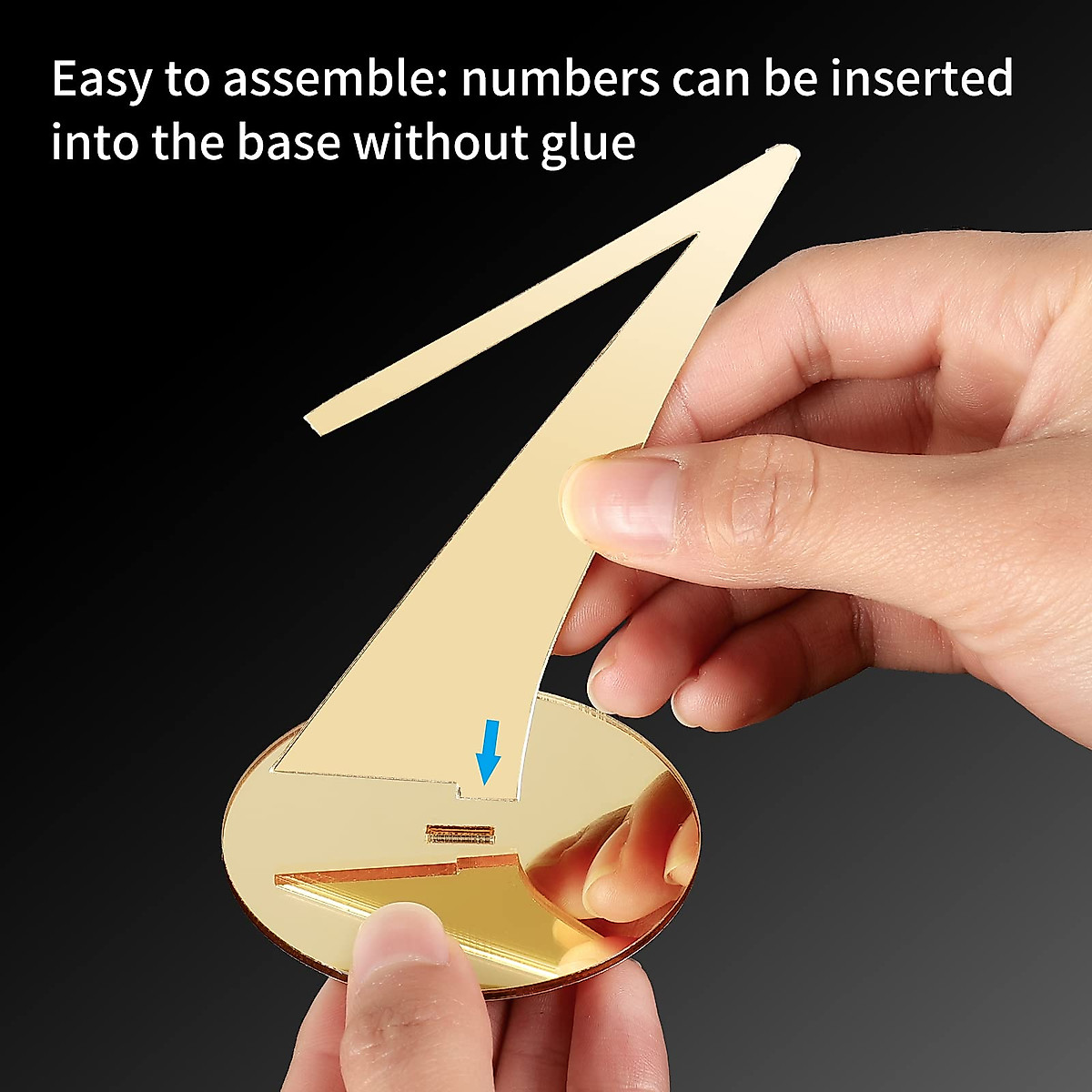 1-15 Acrylic Table Number Decoration Gold Mirror Table Number Signs With Stand Base Table Numbers Cards for Wedding&Party Double Side Mirrored