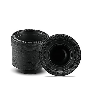 PLASTICPRO 100 PCS Black Plastic Bowls Light Weight 5 oz Small Plastic Soup Bowls Black Salad Dessert Plates Disposable for Party and Wedding