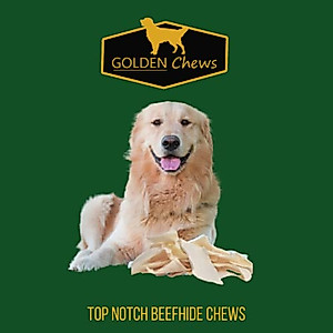GOLDEN Chews Natural Rawhide Chips. Premium Long-Lasting Dog Treats with Thick Cut Beef Hides (2 Pounds)