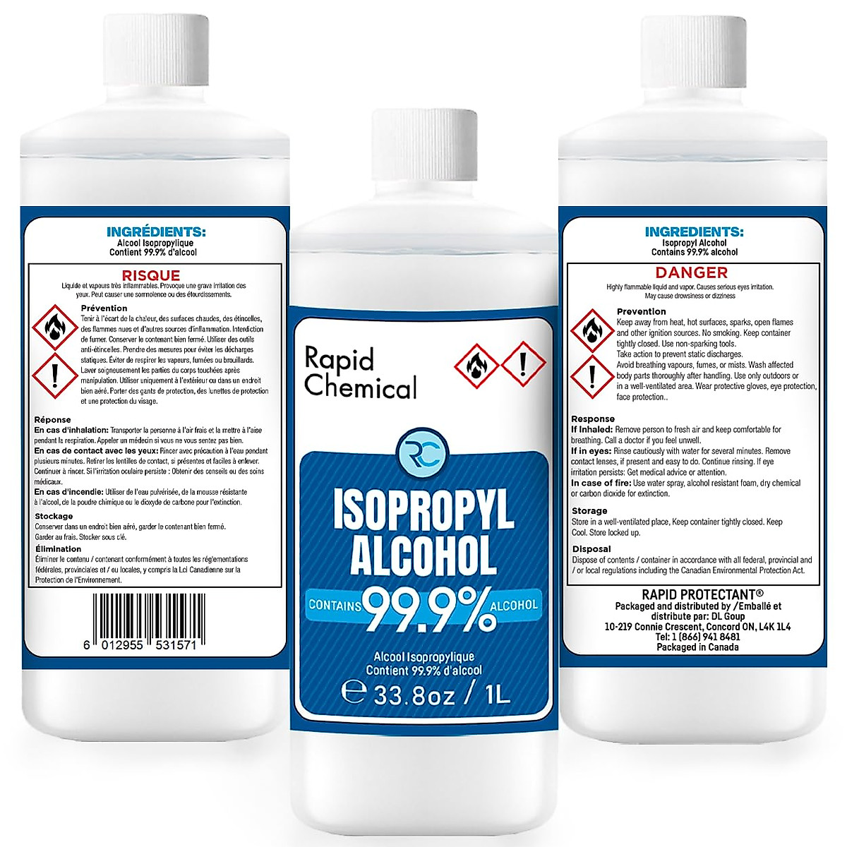 99% Isopropyl Alcohol - USP Grade - 99 Percent IPA Alcohol - 4 Pack of 1L (4 x 33.3 fl oz)