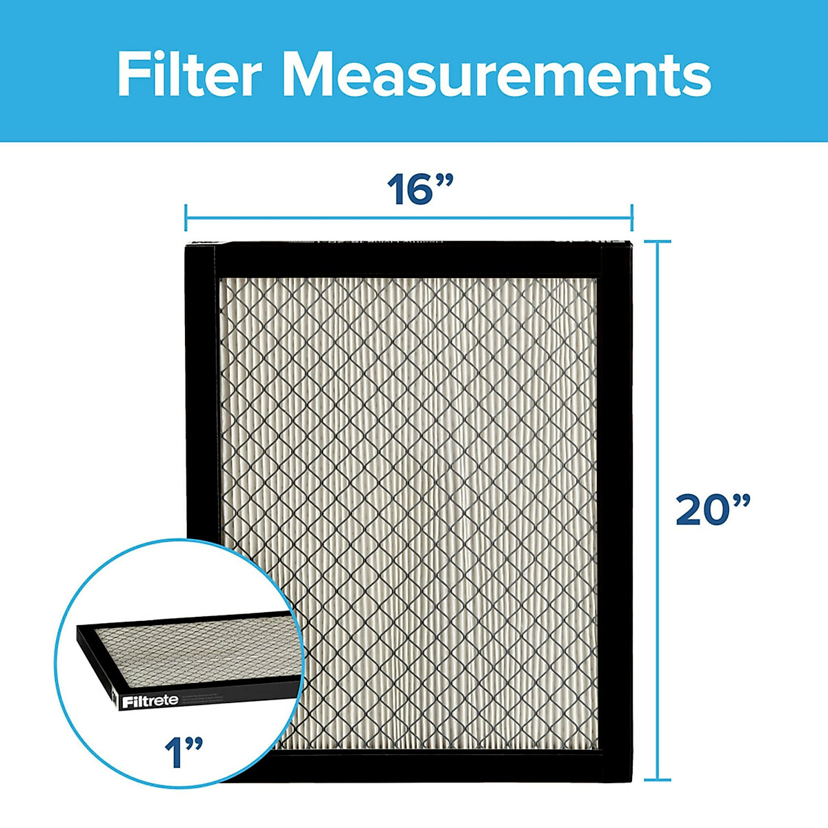 Filtrete 16x20x1 Air Filter, MPR 2800, MERV 14, Healthy Living Ultrafine Particle Reduction 3-Month Pleated 1-Inch Air Filters, 2 Filters
