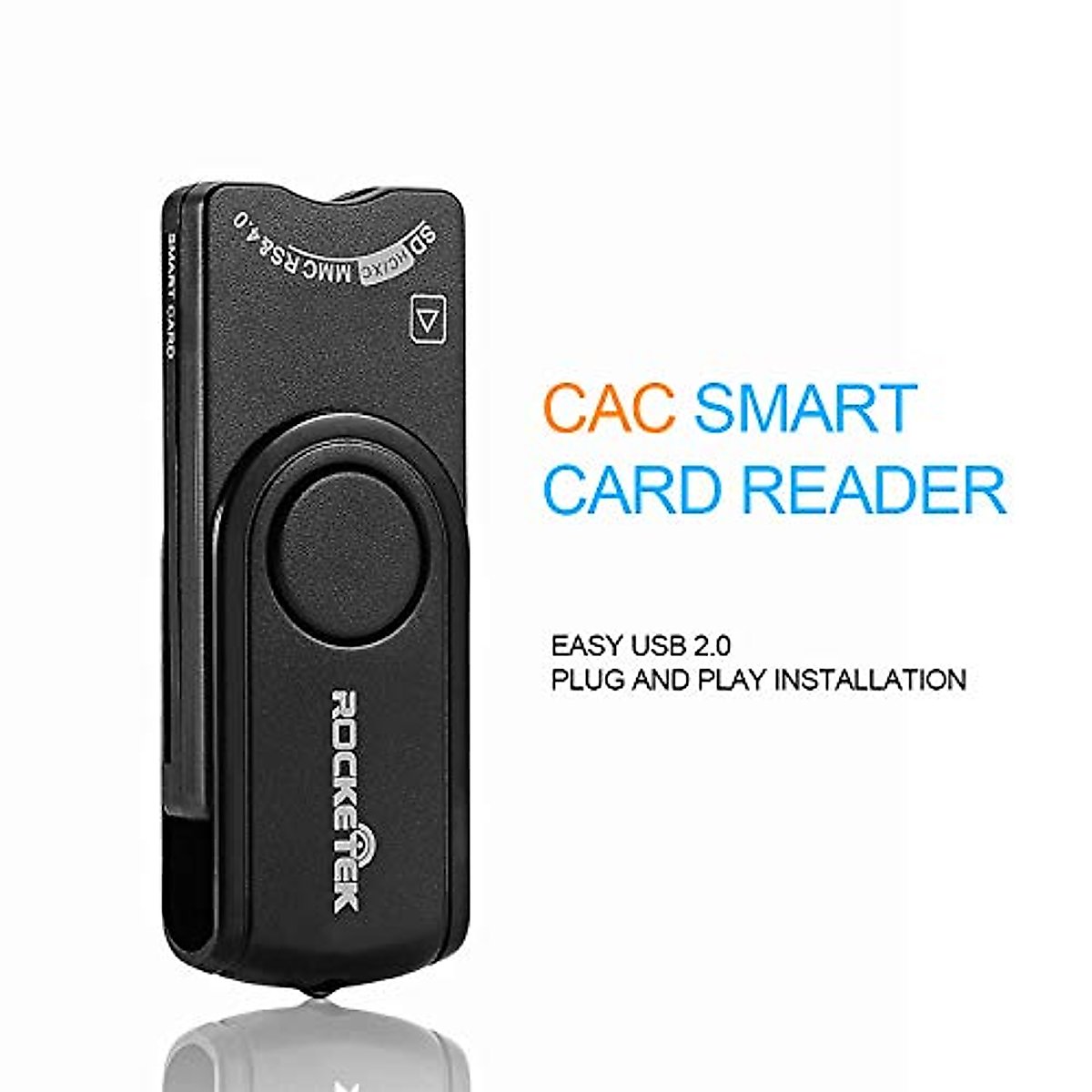 USB Multi Card Reader, 4 in 1 Memory Card Reader for SD SDXC SDHC Micro SD Micro SDXC Micro SDHC MS MMC UHS-1 SIM, DOD Military USB CAC Card Reader, CAC Reader for Mac OS, Windows, Linux