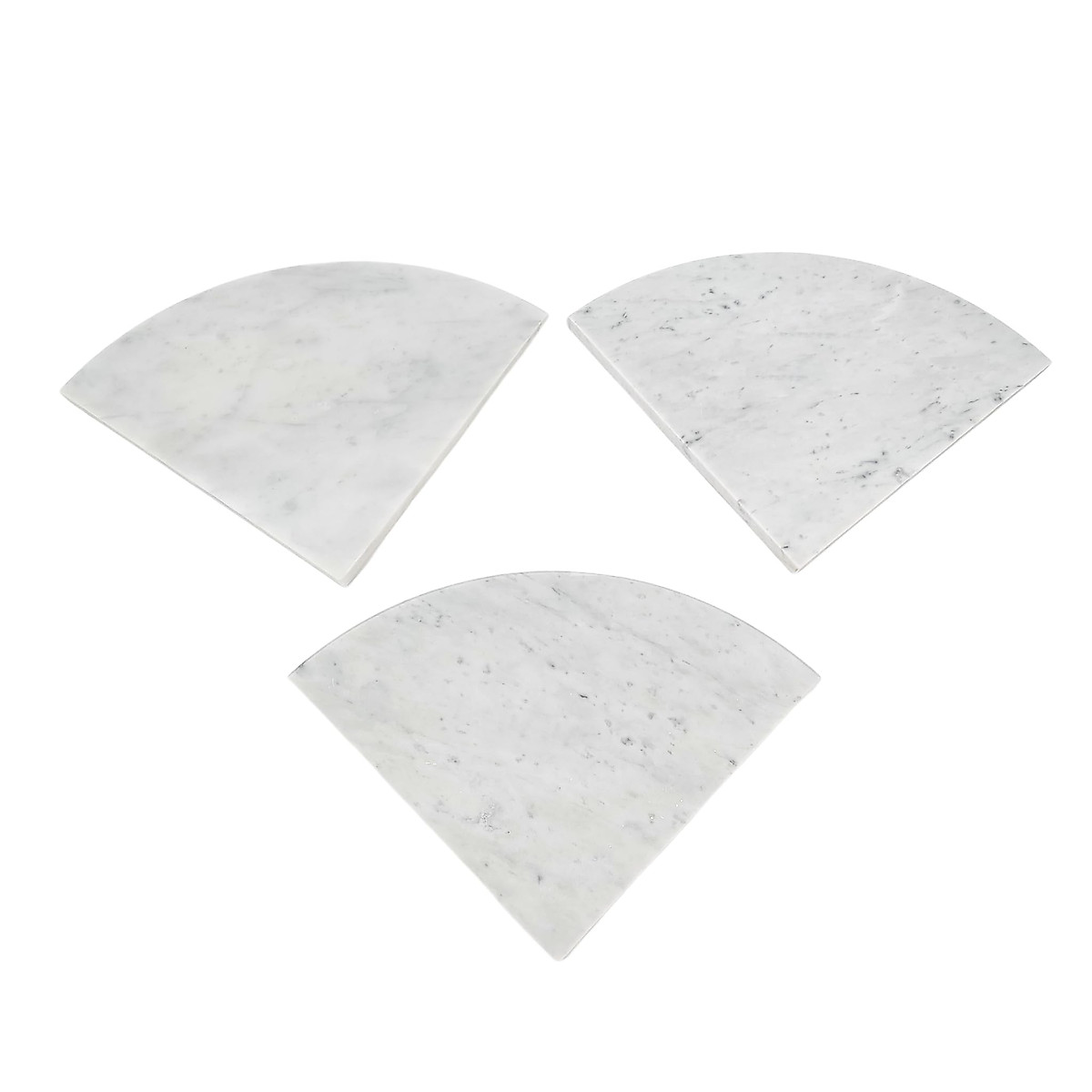 Jusmioke 9 Inch Marble Corner Shower Shelf for Shower Room, Both Side Honed Finish, Bathroom Wall Mounted (Carrara White - 1pcs)