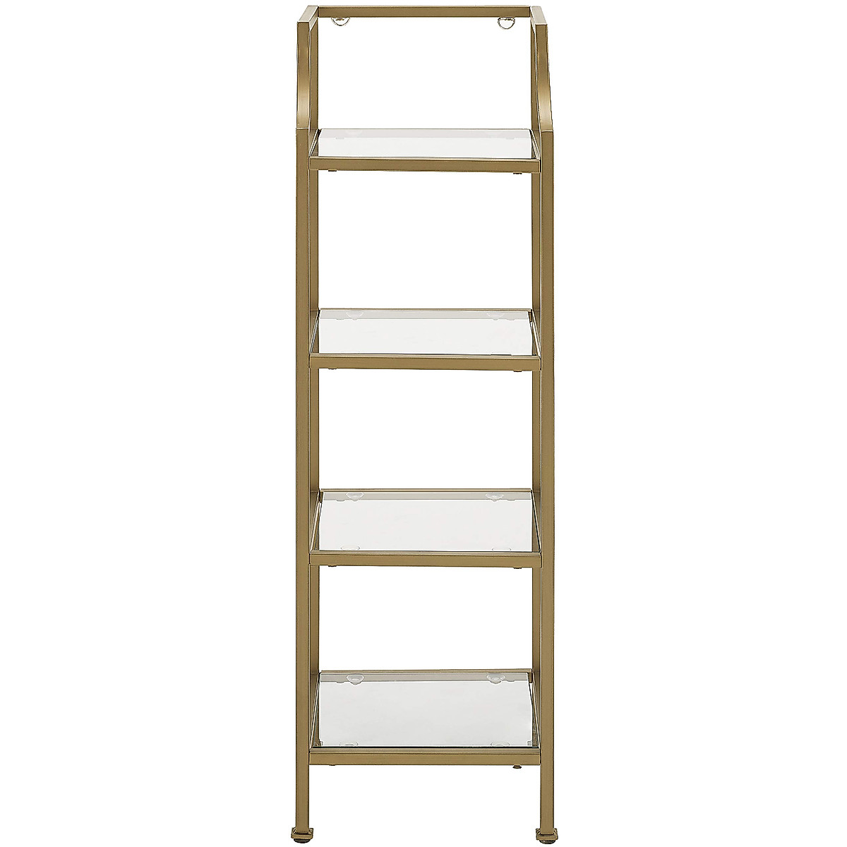 Crosley Furniture Aimee Short Bookshelf with Glass Shelves, Small Bookcase Storage, Gold and Glass
