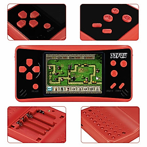 HigoKids Electronic Handheld Games for Kids 3.2" Large Screen Built-in 218 Classic Retro Video Games USB Rechargeable Arcade Gaming Player System Best Road Trip Partner for Boys（Red）