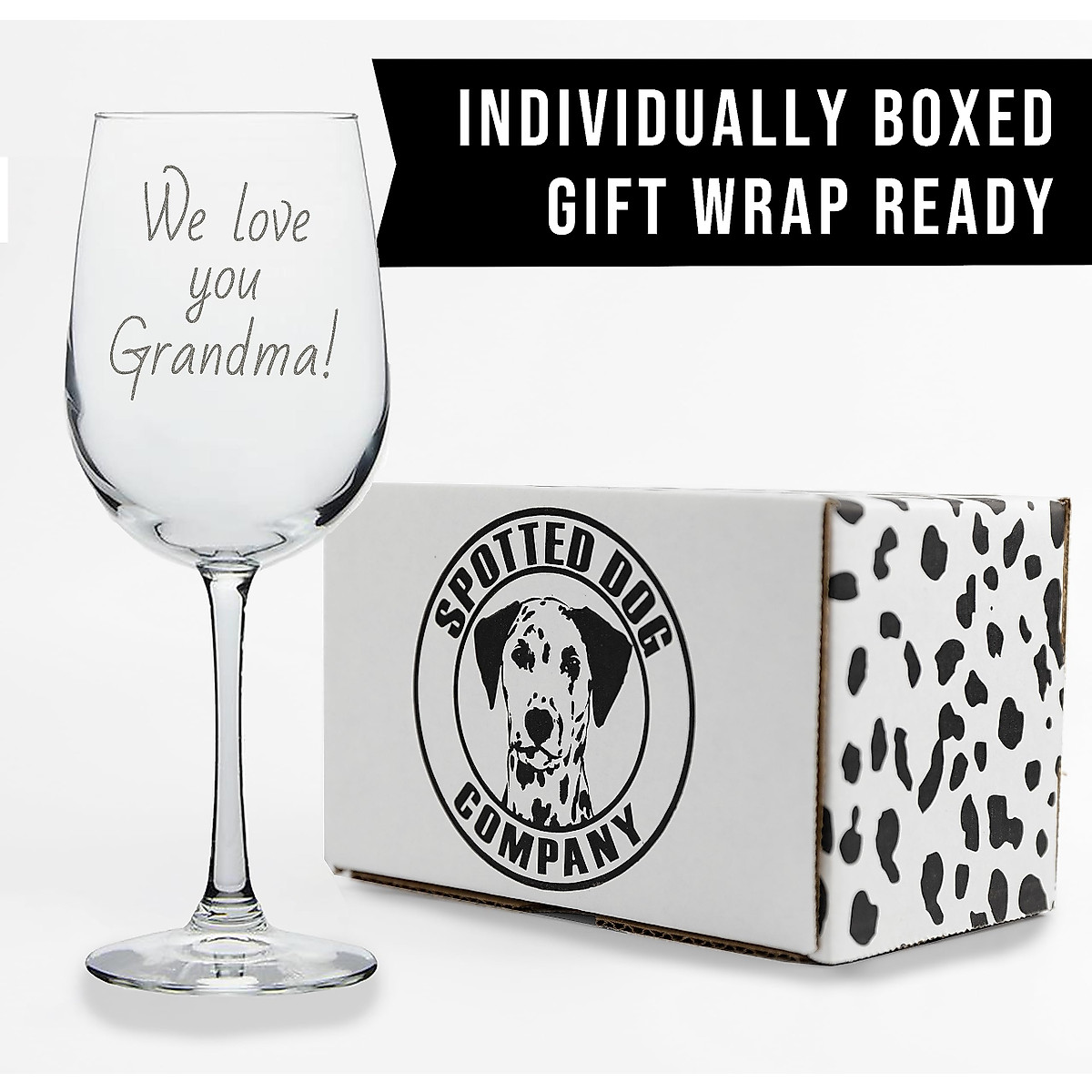 Personalized Stemmed Wine Glass -16oz Etched Wine Glass – Custom Wine Gifts for Women, Customized Engraved Wine Lover Gifts for Her, Birthday, Mother's Day Gift, Mom, Girlfriend - Your Text Here